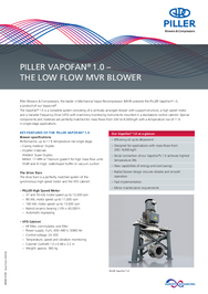 Low flow MVR Blower - The PILLER VapoFan® 1.0