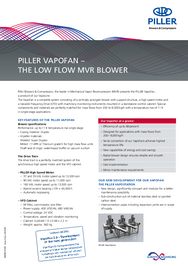 Low flow MVR Blower - The PILLER VapoFan® 1.0